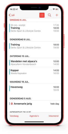 Alles over de Agenda-app van de iPhone en Mac