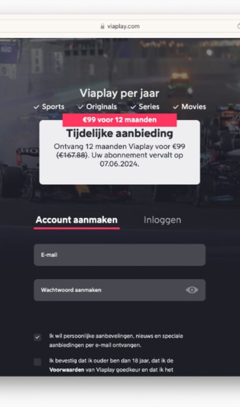Viaplay heeft nieuwe actie: jaarabonnement voor 99 euro