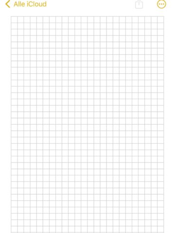 Hier vind je ruitjespapier in Notities - iCreate